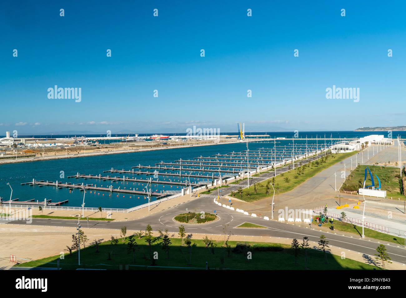 The port of Tangier in autumn with blue sky, Morocco Stock Photo - Alamy