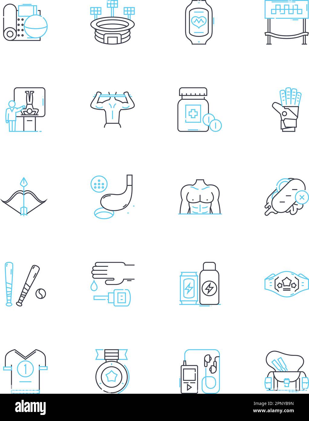 Strong immunity linear icons set. Resilience, Vigor, Robustness ...