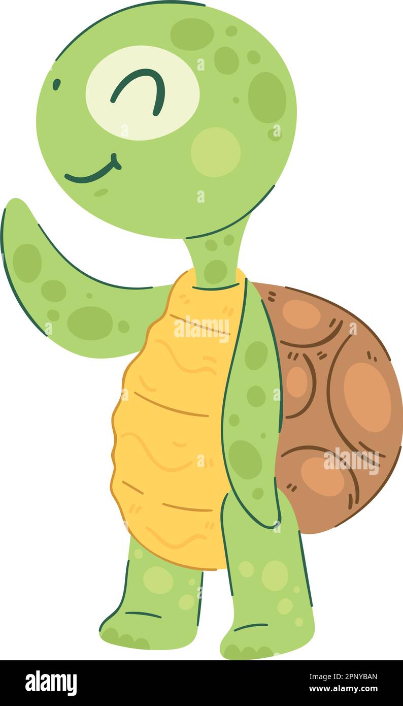 Happy turtle standing over white Stock Vector Image & Art - Alamy