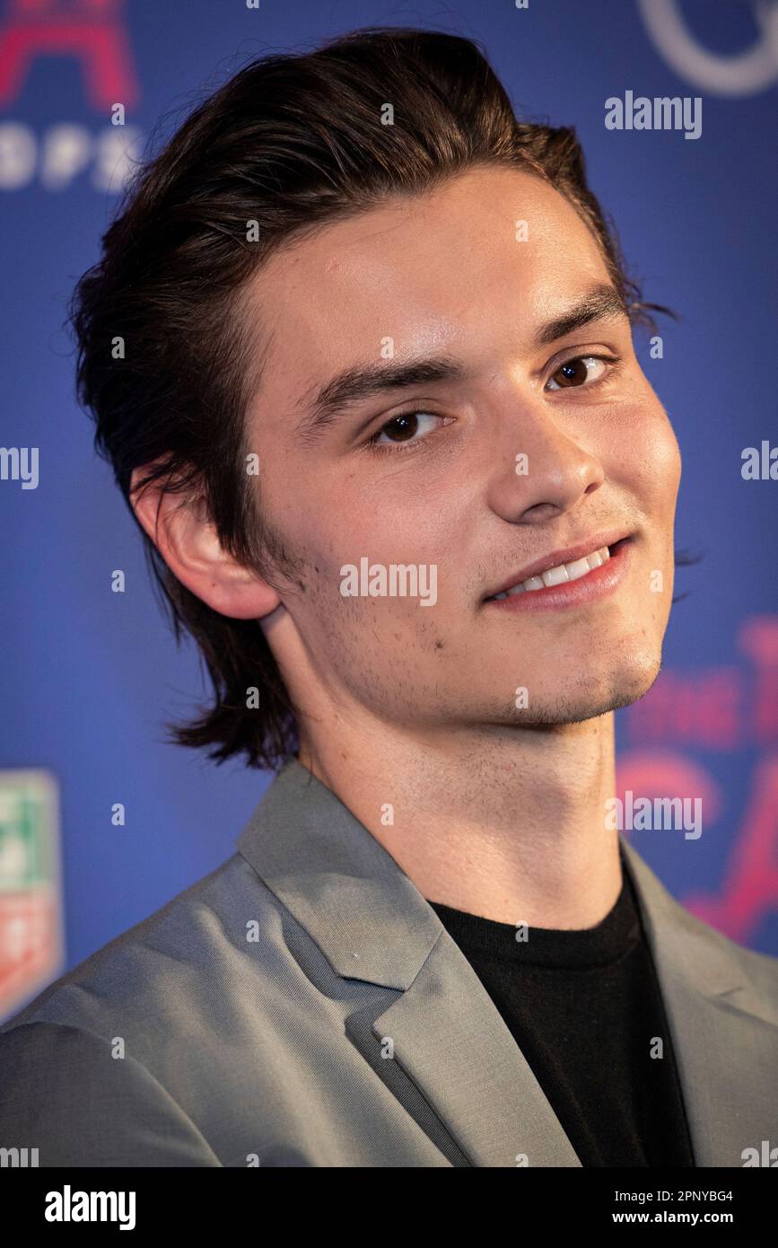 Louis Partridge poses for photographers upon arrival at the TAG Heuer ...