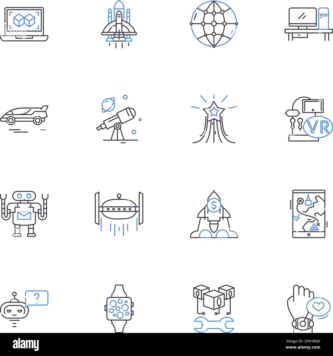 High-end technology line icons collection. Innovation, Performance ...