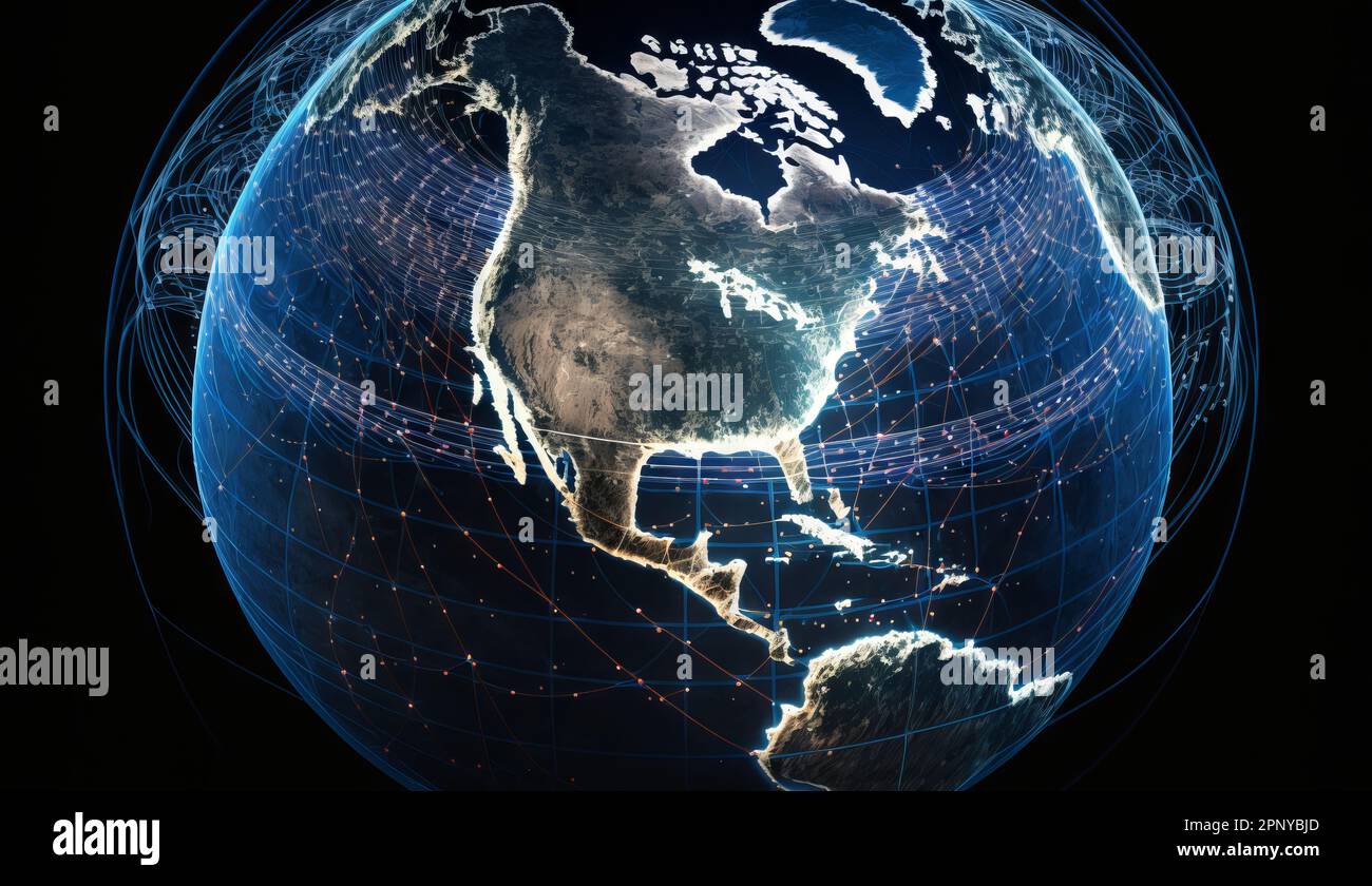 Global networking in an interconnected world Stock Photo - Alamy