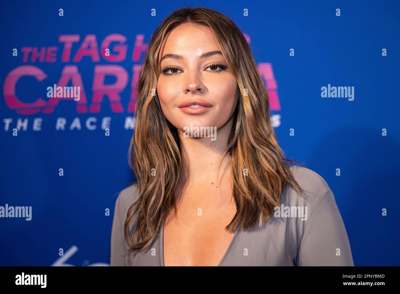 Madelyn Cline poses for photographers upon arrival at the TAG Heuer ...