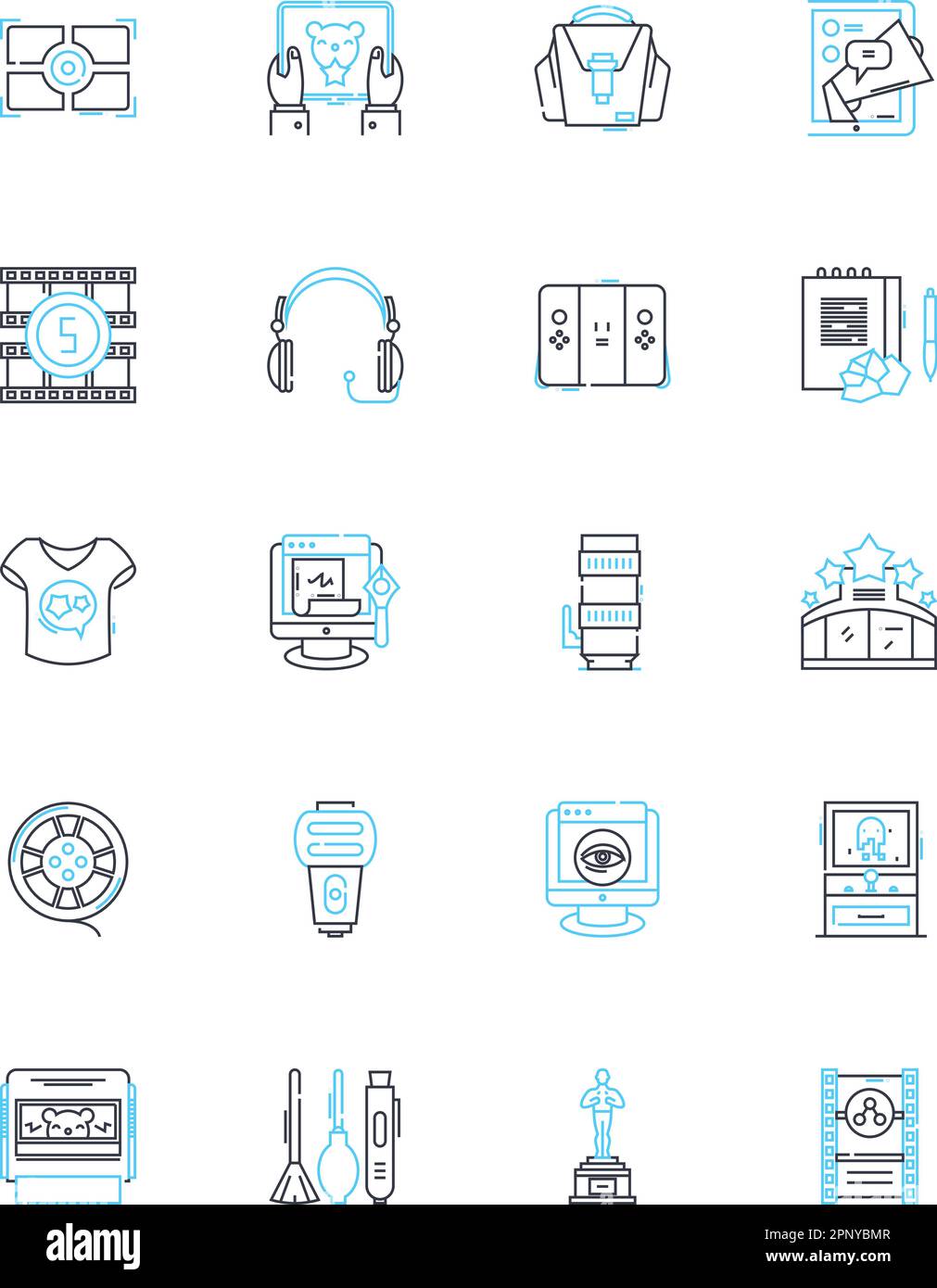 Film camera linear icons set. Analog, Vintage, Classic, Chemical ...