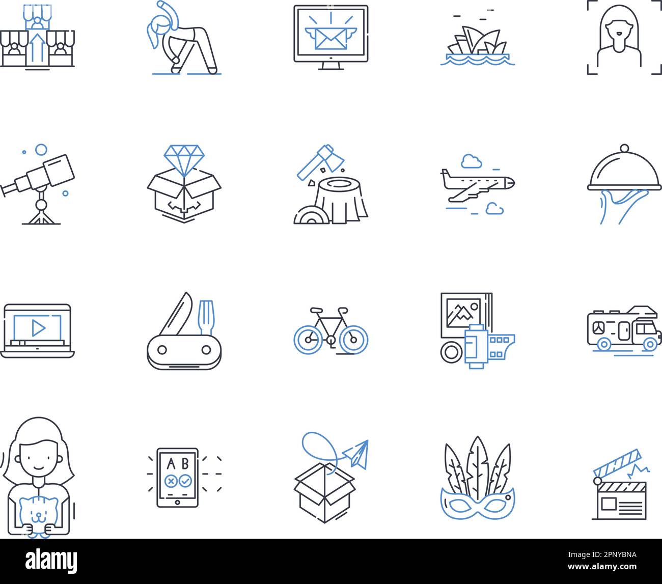 Community-based tourism line icons collection. Homestays, Hospitality ...