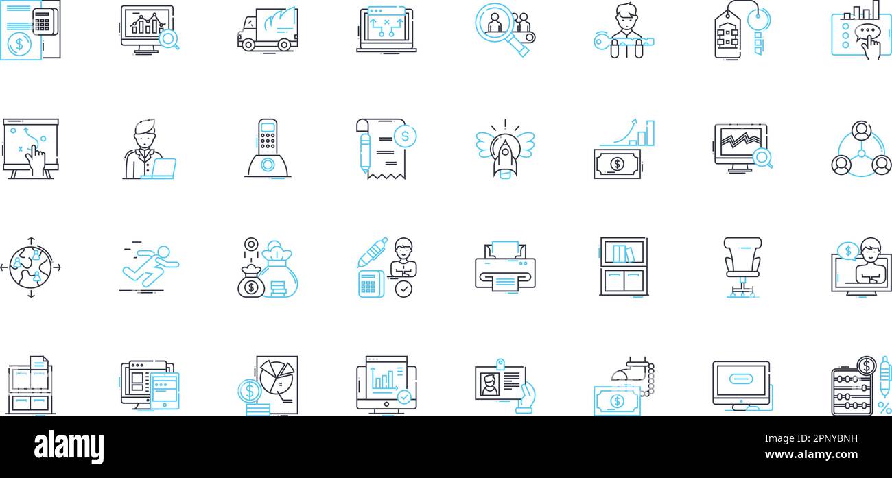 Capital markets linear icons set. Trading, Funds, Hedge, Currency ...
