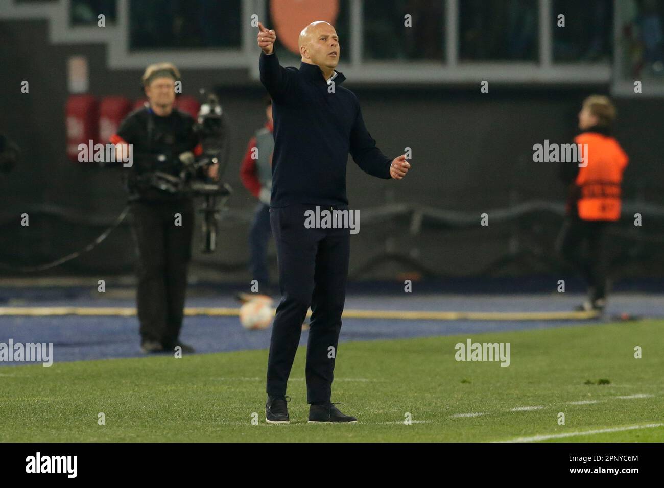 Feyenoord's Dutch coach Arne Slot gesticulate during the UEFA Europa ...