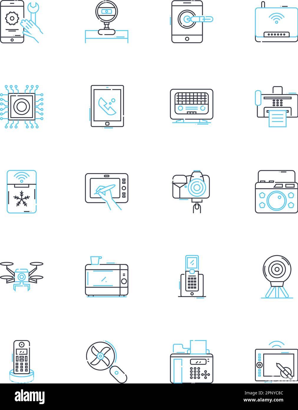 Tool Management Linear Icons Set Organization Tracking Inventory Optimization