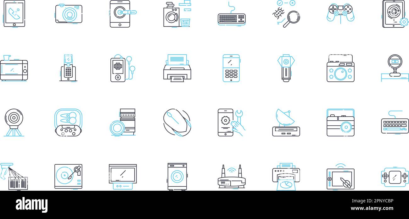 Virtual shopping linear icons set. E-commerce, Online shopping, Virtual ...