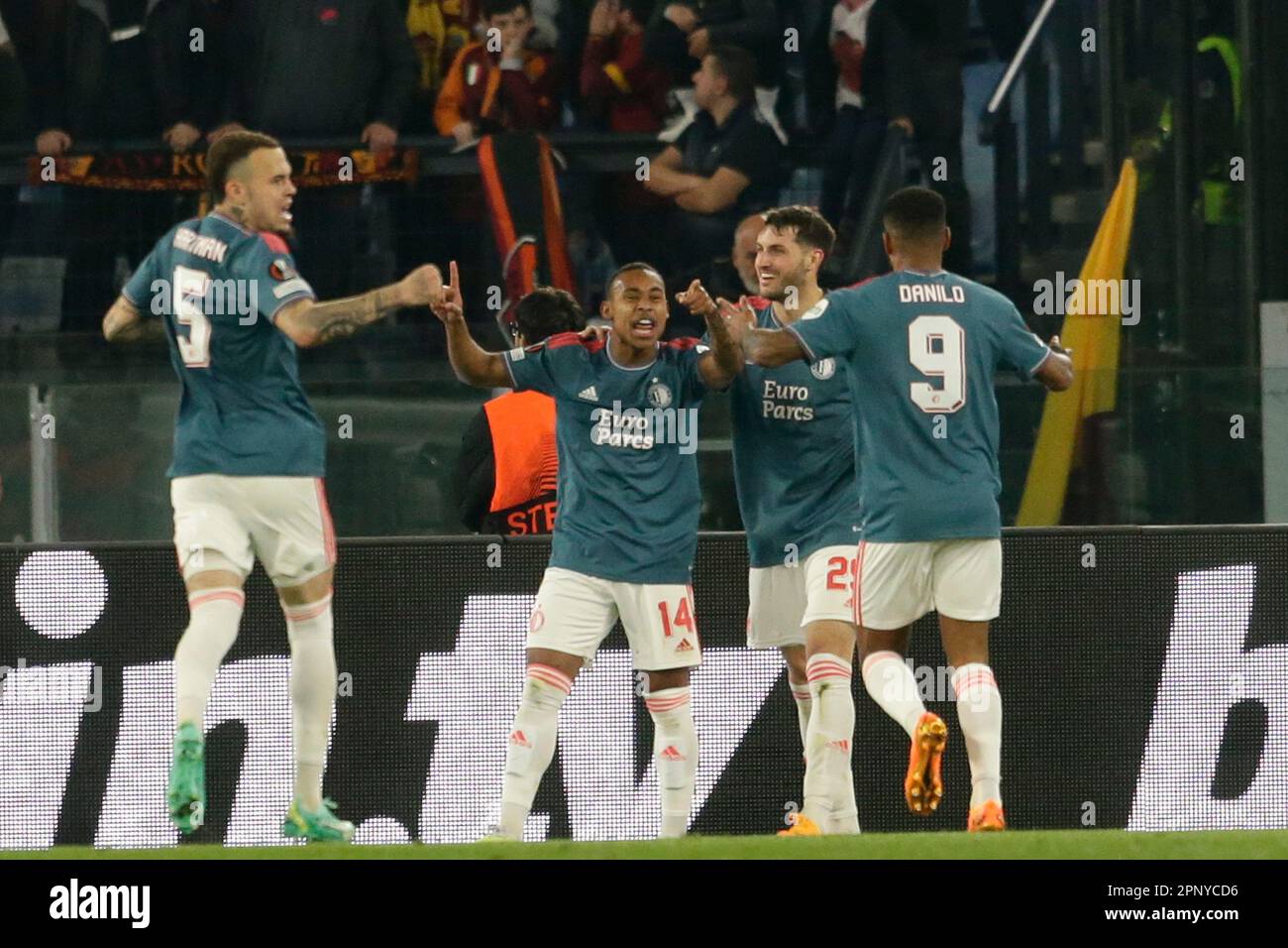 during the UEFA Europa League quarter-finals round return match between ...