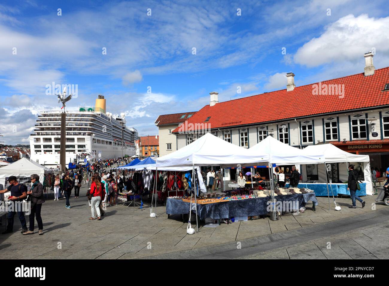 Summer view of the Fish Market, Stavanger City, Western Fjords, Norway ...