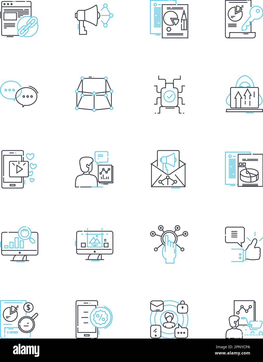 Finance and accounting linear icons set. Budgeting, Bookkeeping ...
