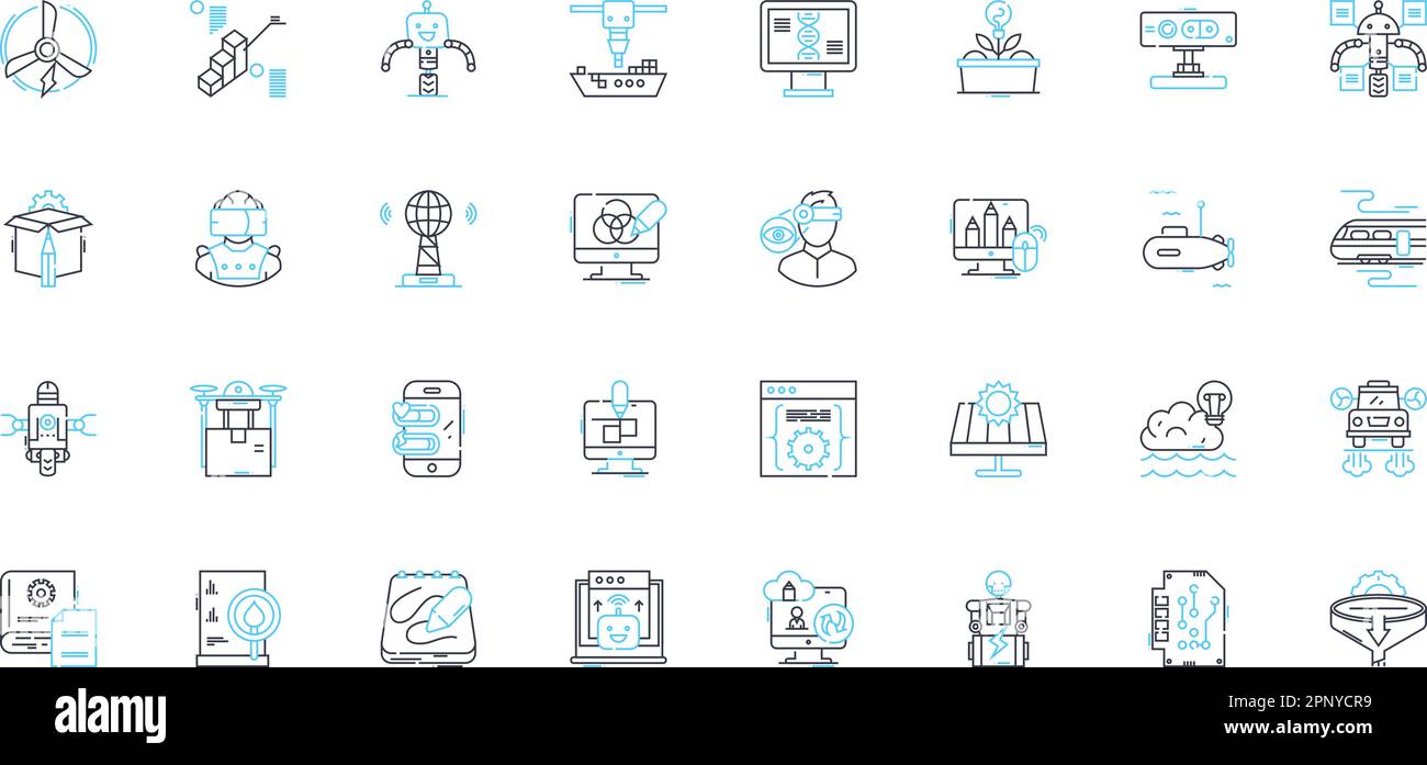 Independent machines linear icons set. Autonomy, Self-sufficient ...