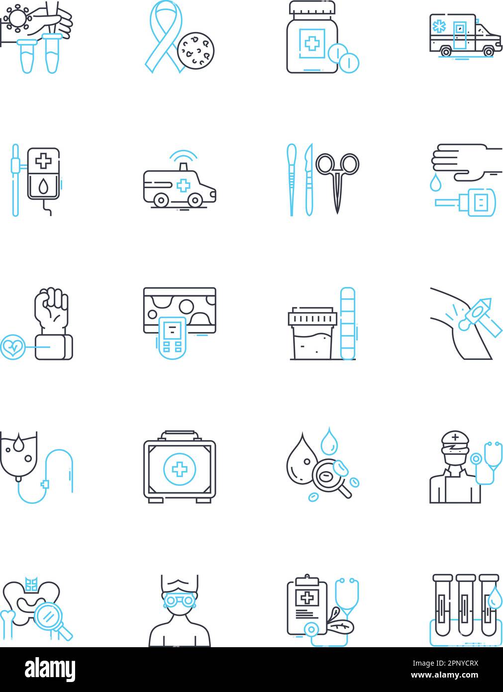 Digital Wellness linear icons set. Balance, Health, Mindfulness, Self ...