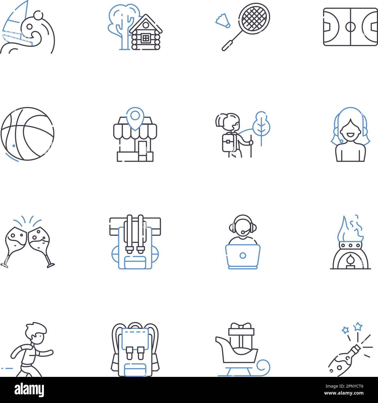 Distraction line icons collection. Interruption, Diversion, Inattention ...
