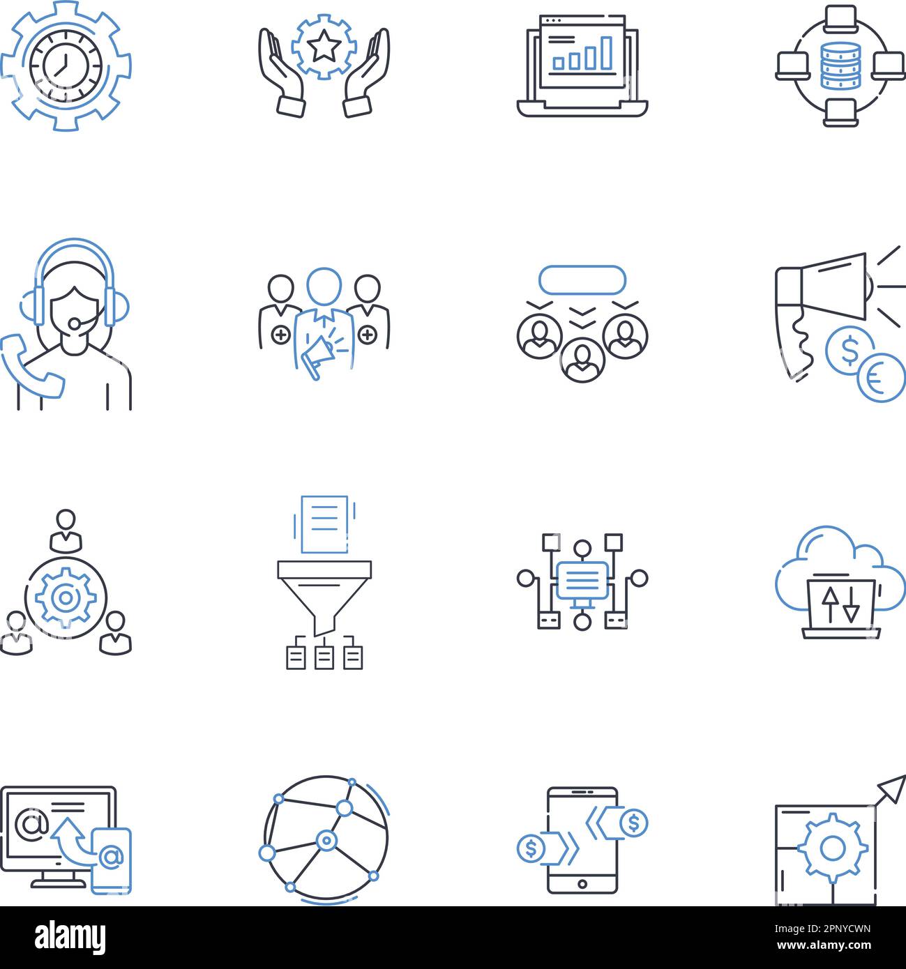 Opinion line icons collection. Bias, Belief, Views, Thoughts, Attitudes ...