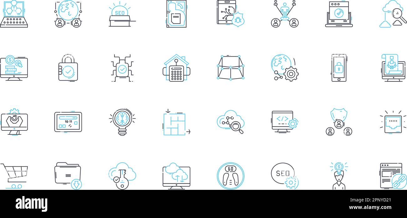 Product positioning linear icons set. Segmentation, Branding, Targeting, Perception, Competitive ...