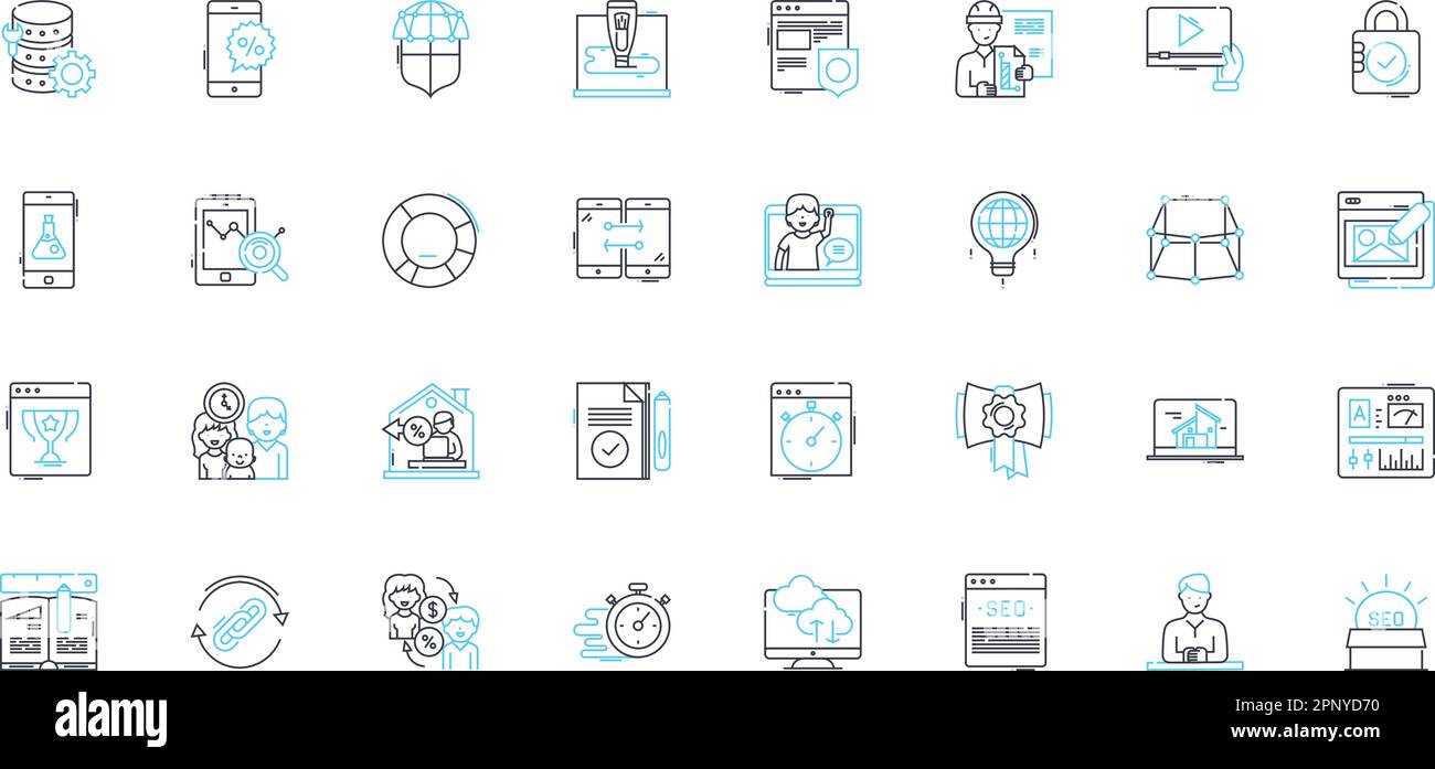 Sales Performance Linear Icons Set Quotas Metrics Conversions