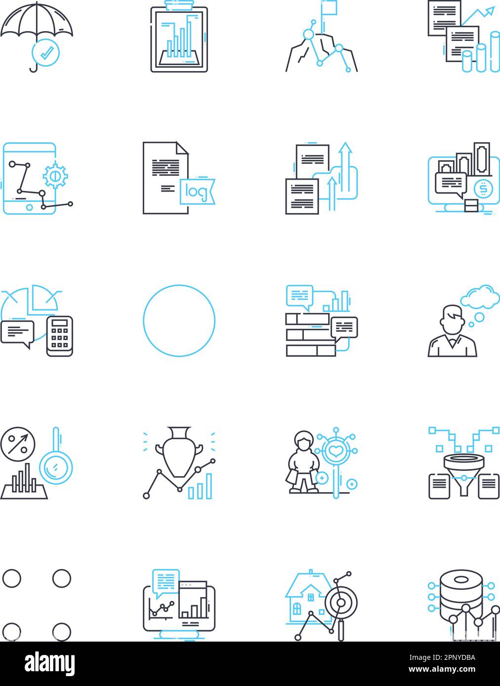 Examination linear icons set. Test, Assessment, Evaluation, Analysis ...