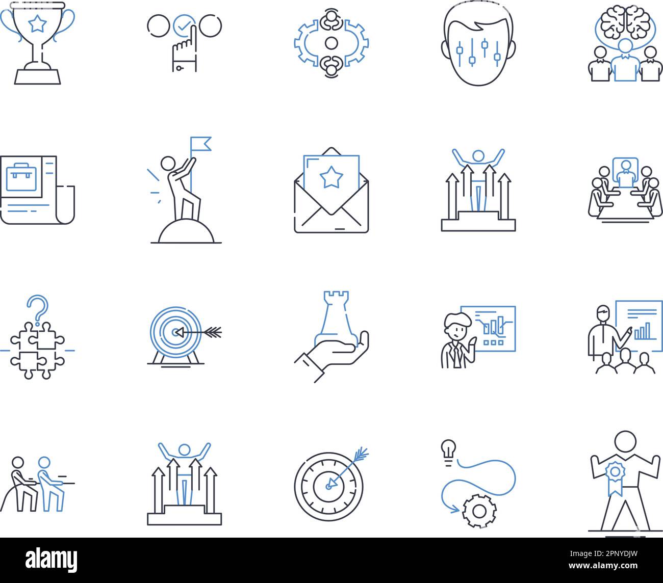 Venture advancement line icons collection. Innovation, Growth ...