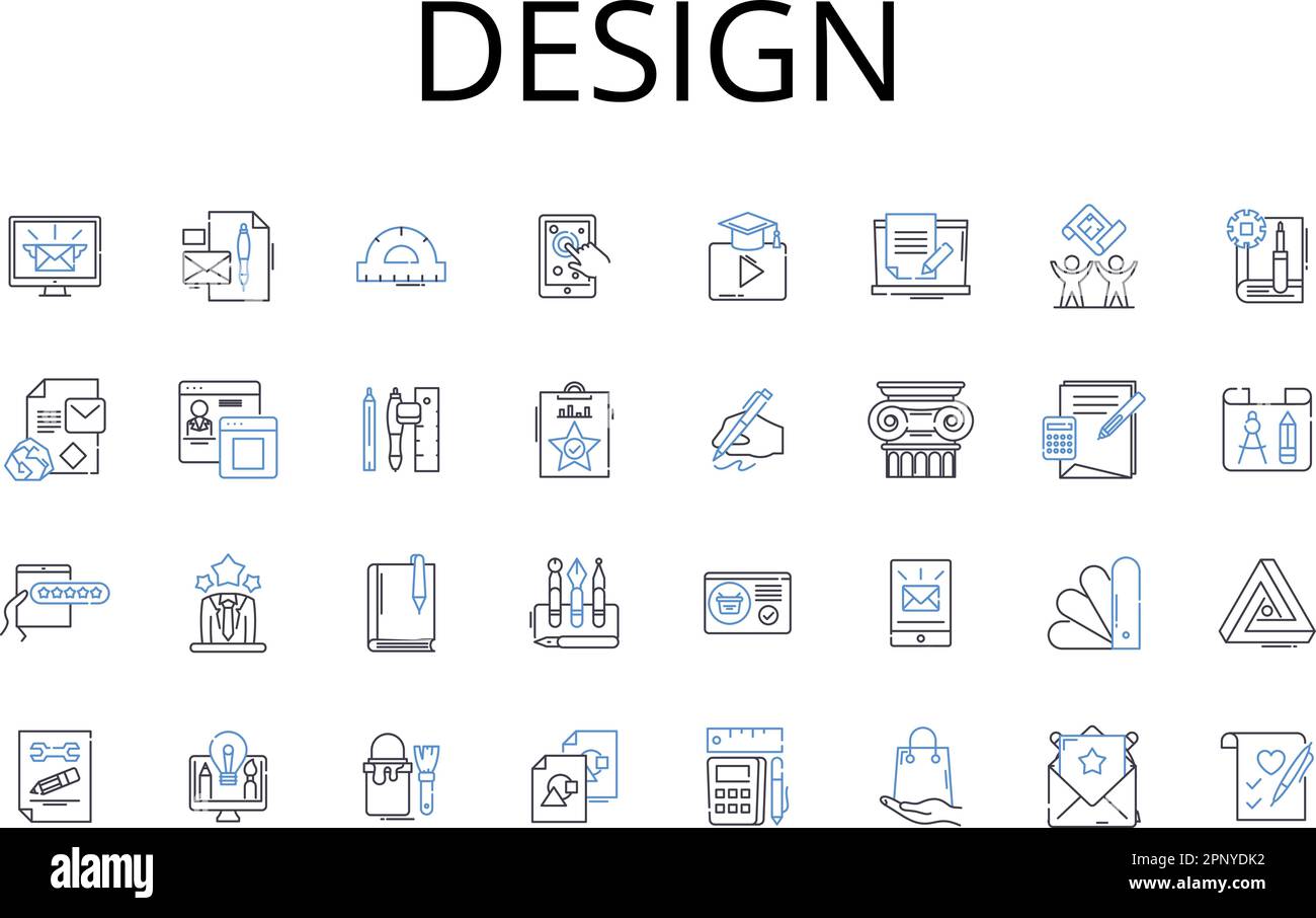 Design line icons collection. Artistic expression, Creative planning ...
