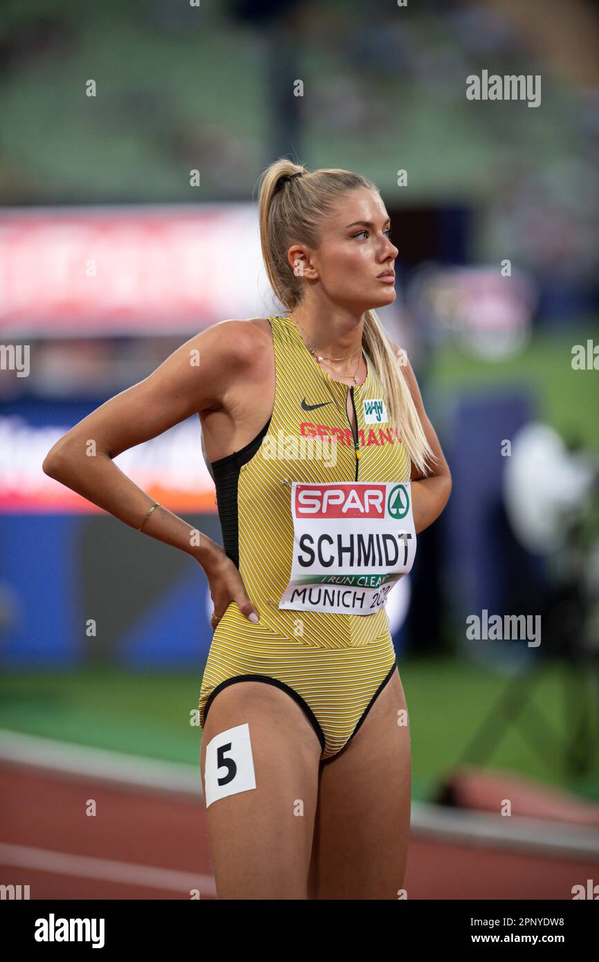 Alica Schmidt participating in the 400 meters of the European Athletics ...