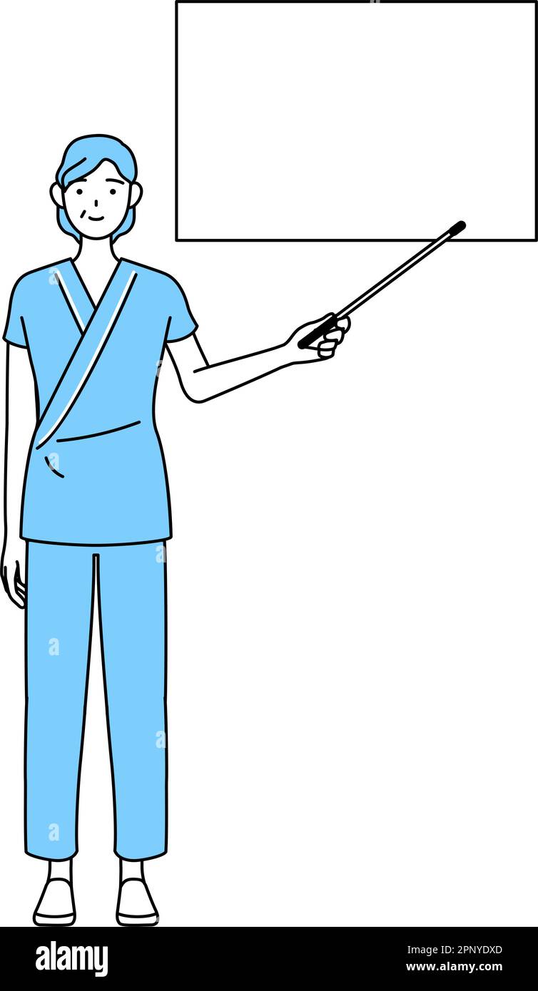 Middle-aged and senior female admitted patient in hospital gown ...