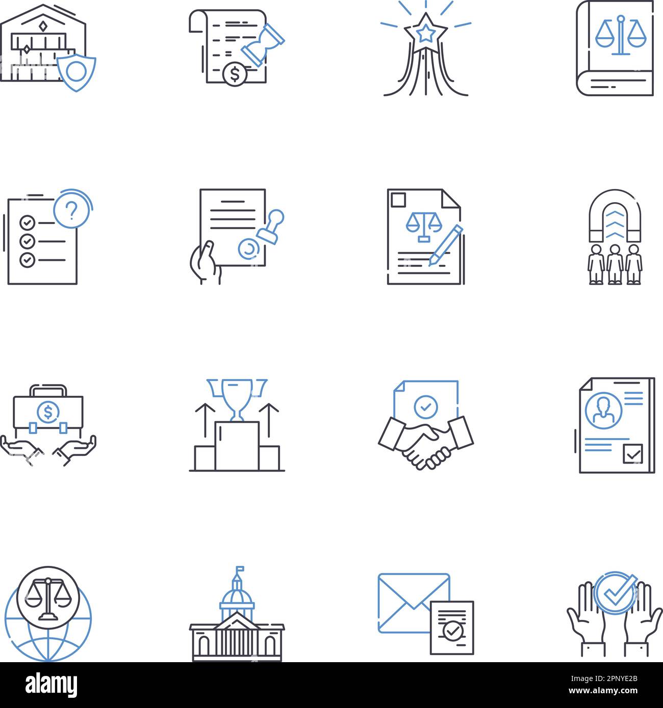Fiscal domain line icons collection. Budget, Revenue, Deficit, Taxation ... Fiscal domain line icons collection. Budget, Revenue, Deficit, Taxation ...