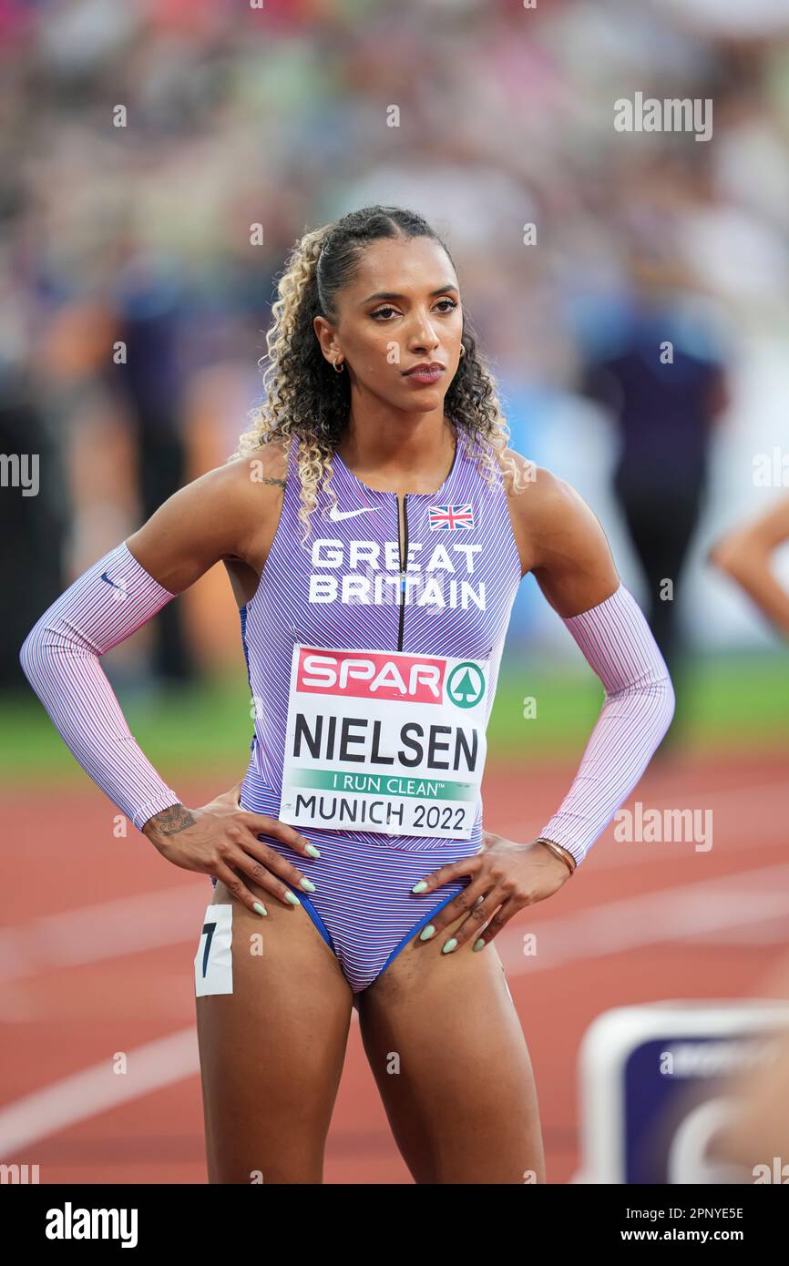 Laviai Nielsen participating in the 400 meters of the European ...