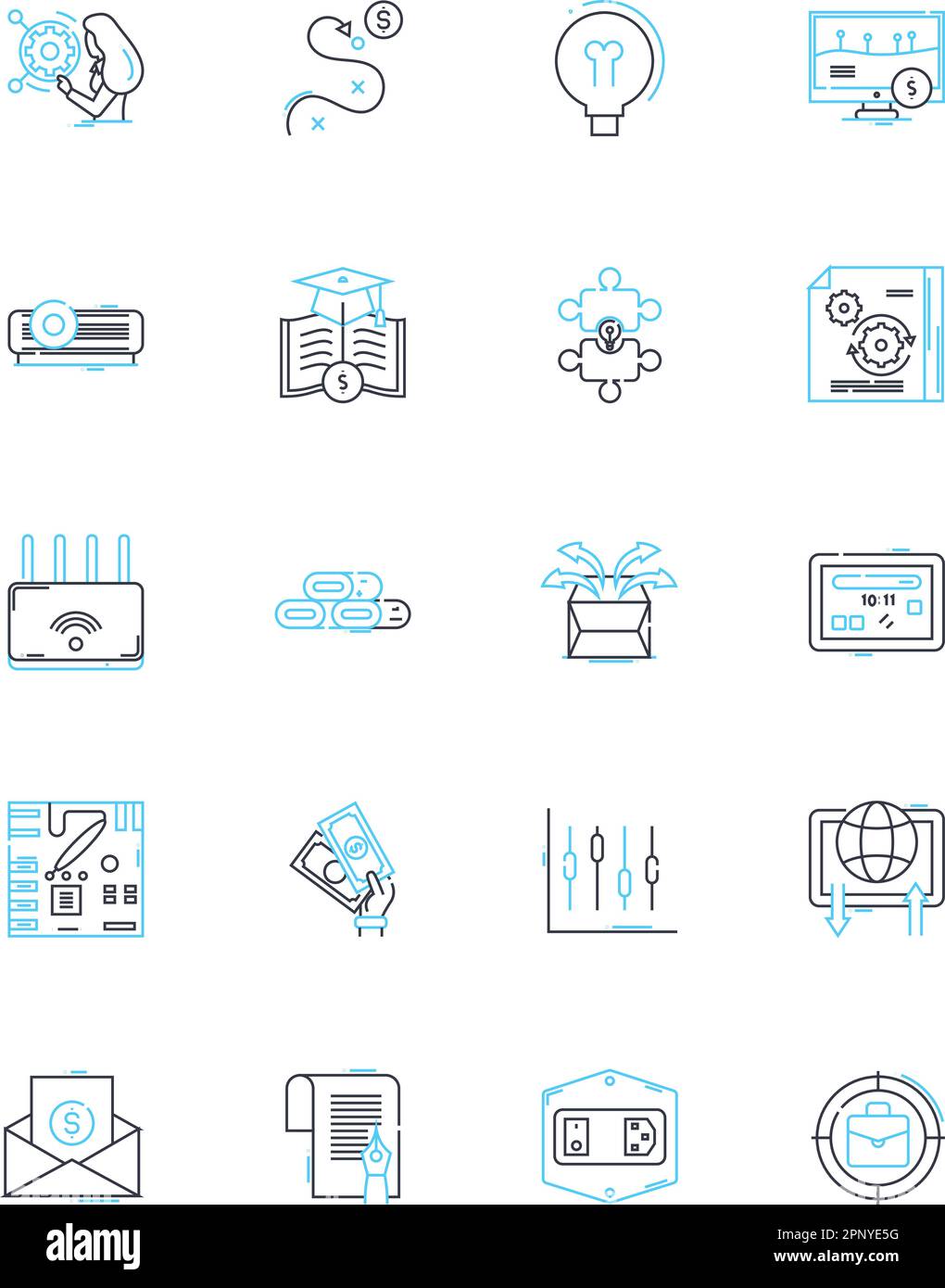 Virtual commerce linear icons set. E-commerce, Webstore, Shopping ...