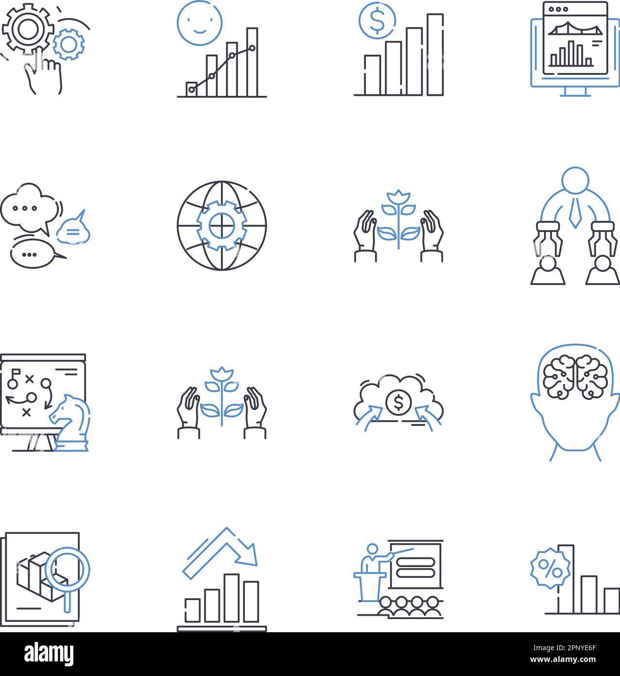 Strategic Financial Planning line icons collection. Budgeting, Investments, Assets, Financial ...