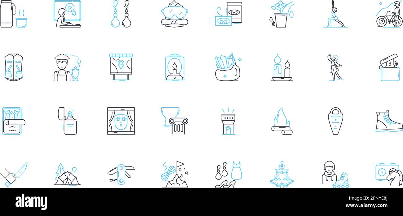 Rural tourism linear icons set. Countryside, Homestay, Agritourism ...