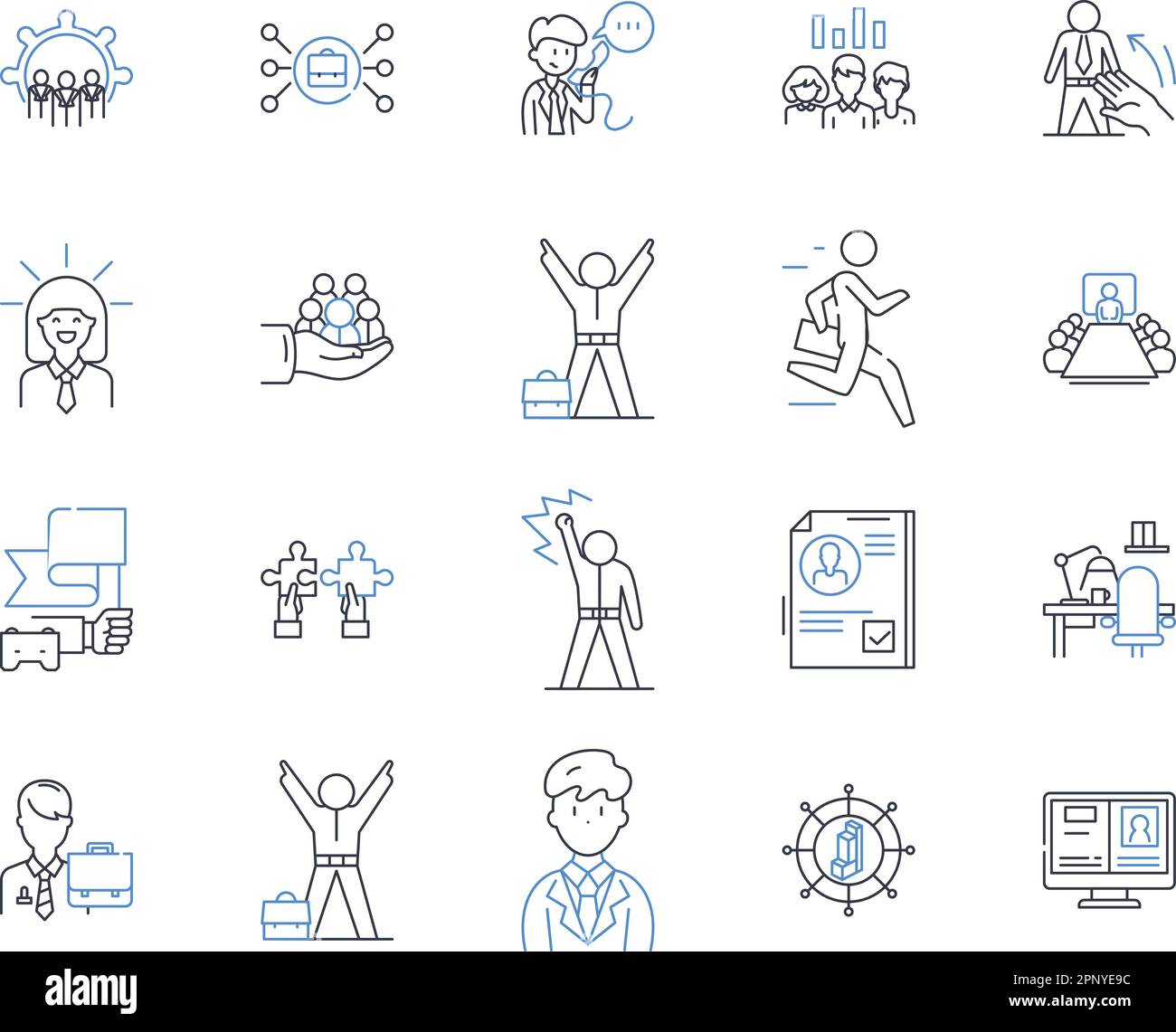 Work peers line icons collection. Collaboration, Teamwork ...