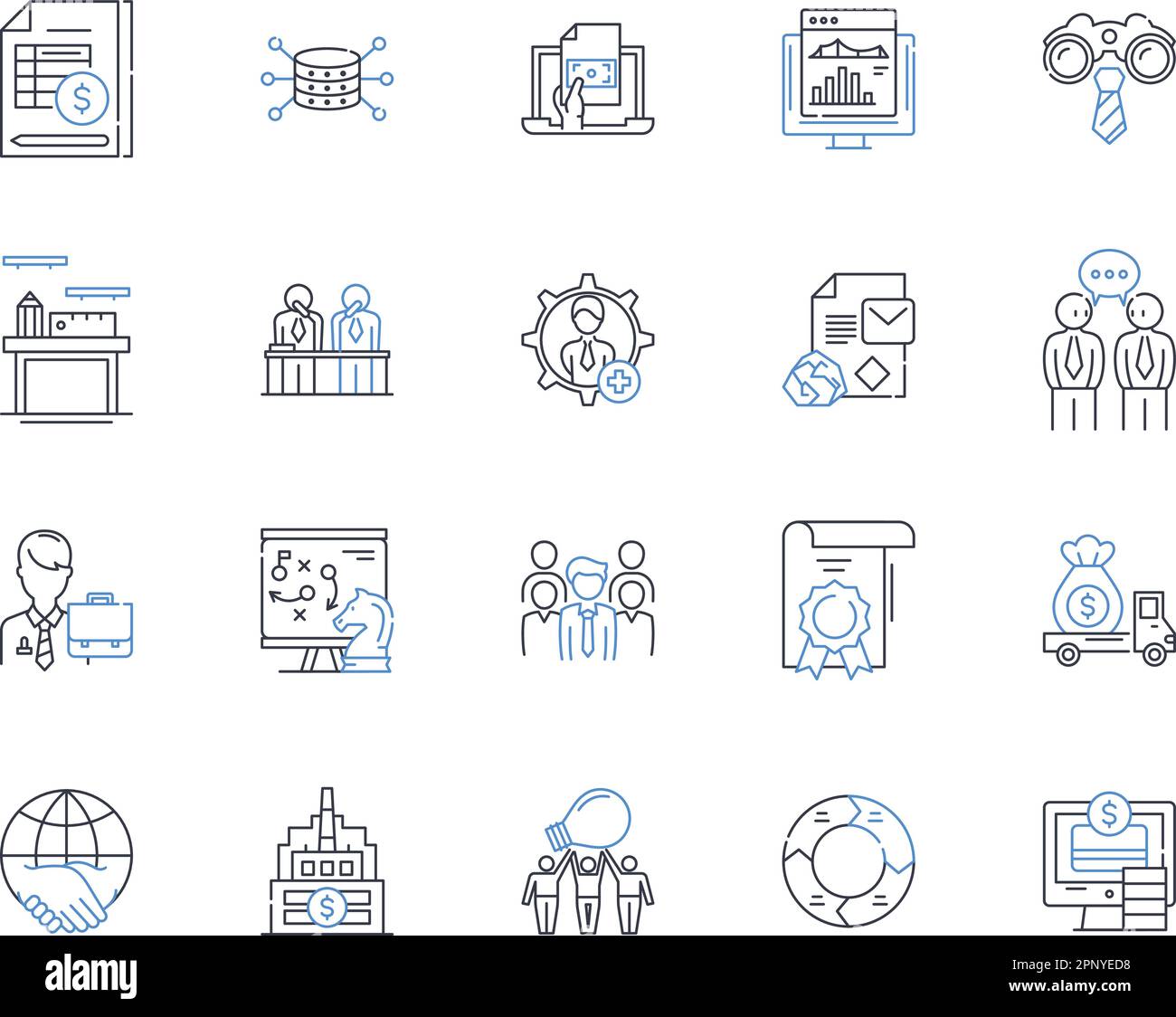 Risk management and assessment line icons collection. Hazard, Liability ...