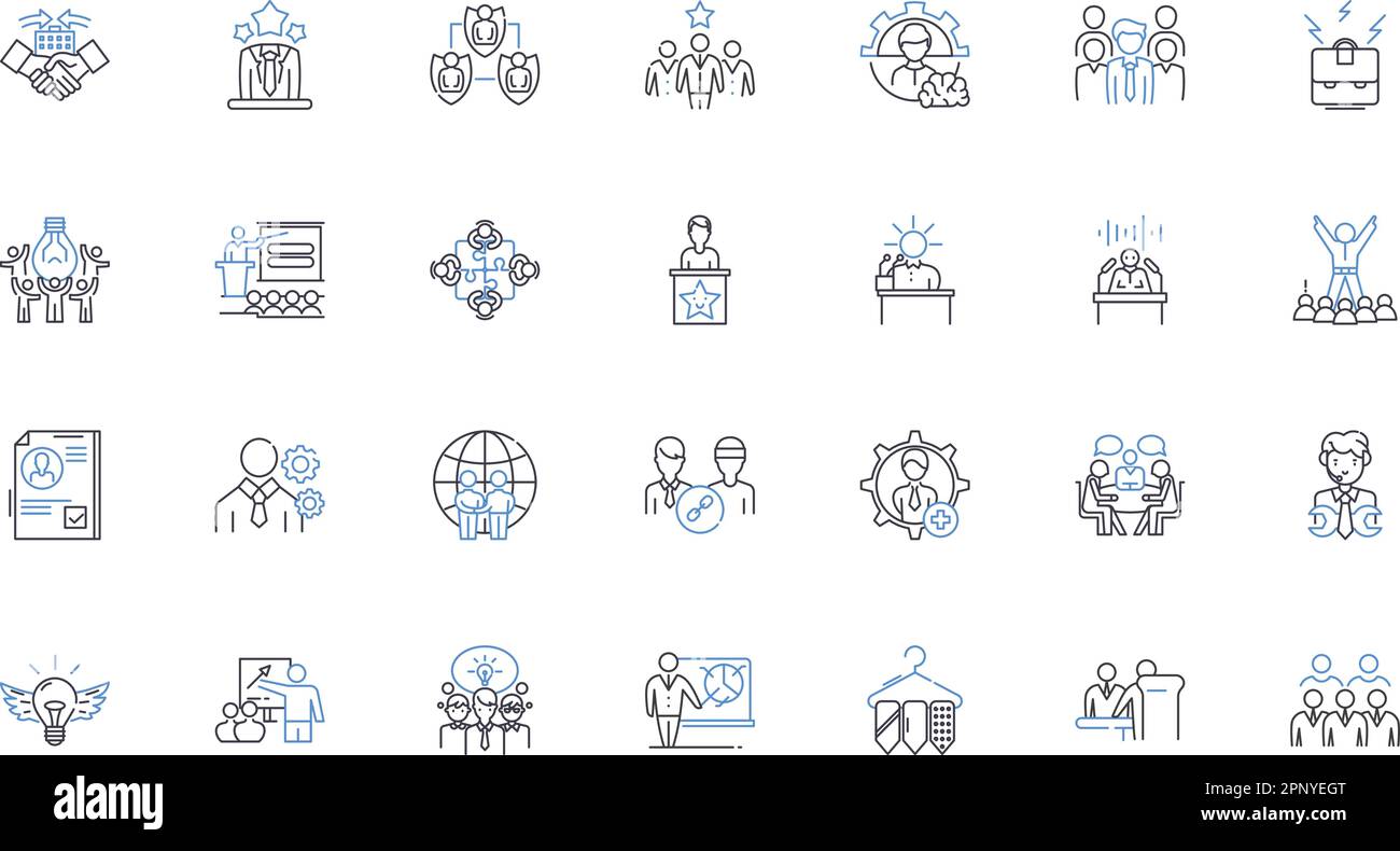 Executive affairs line icons collection. Leadership, Strategy ...
