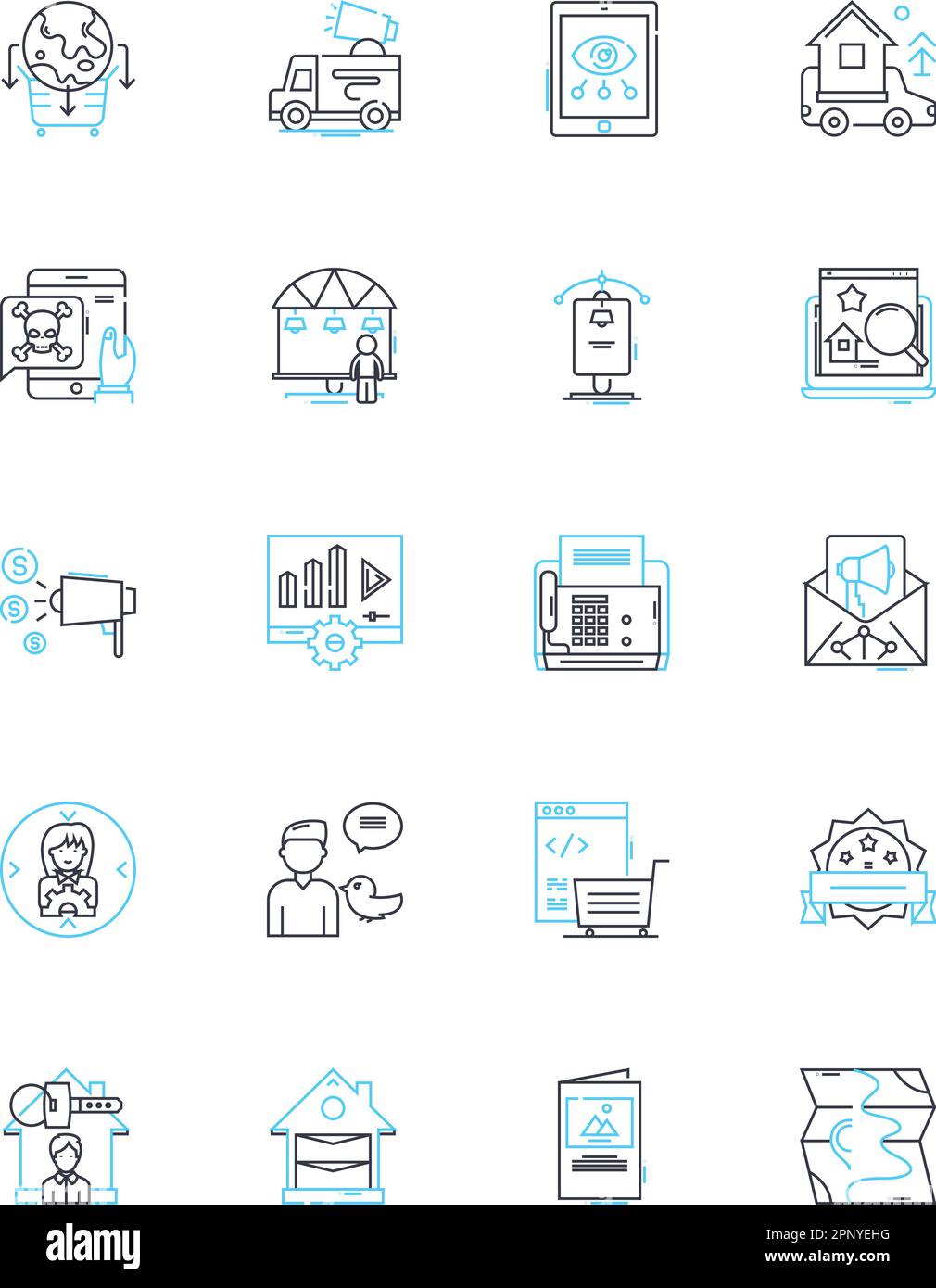 Campaign drive linear icons set. Donation, Fundraising, Advocacy ...