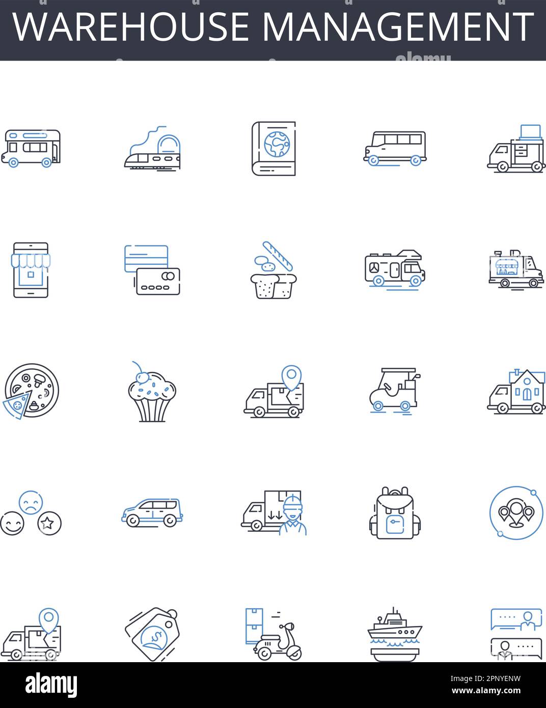 Warehouse management line icons collection. Inventory control ... Warehouse management line icons collection. Inventory control ...