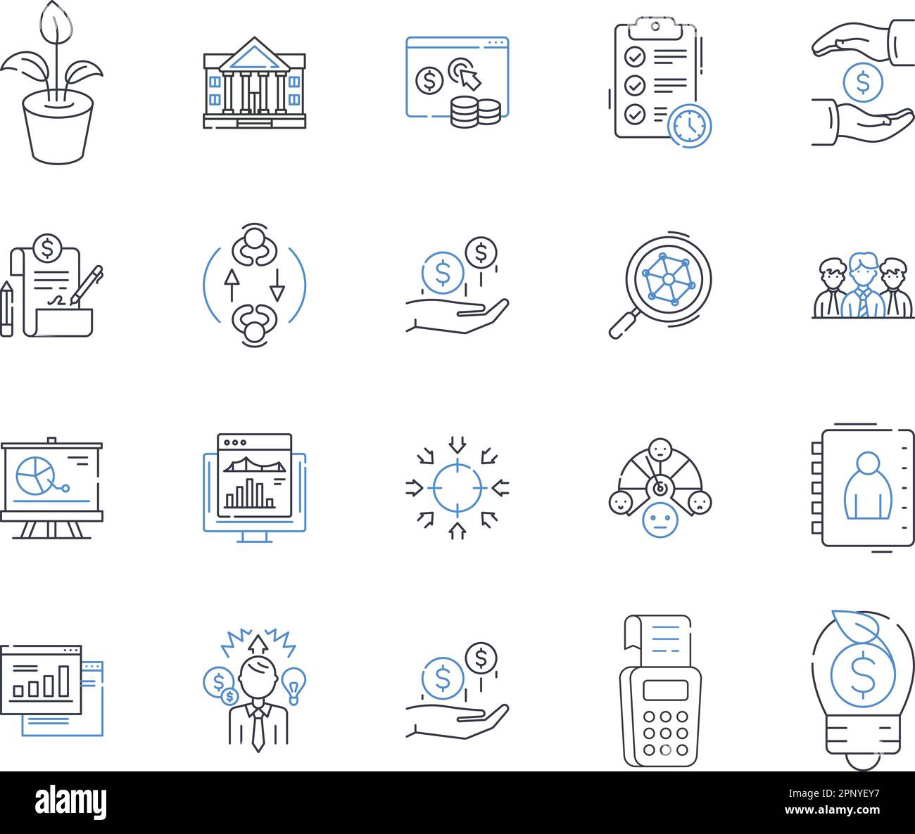 Commercial judgment line icons collection. Business, Analysis ...