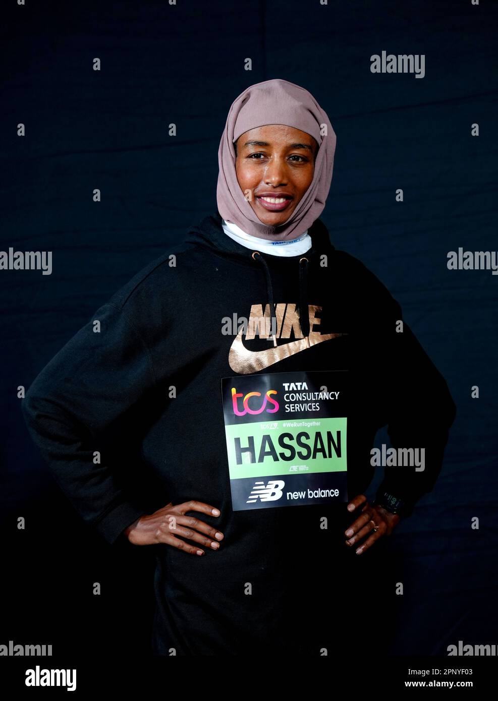 Sifan Hassan poses for photographers ahead of a press conference held ...