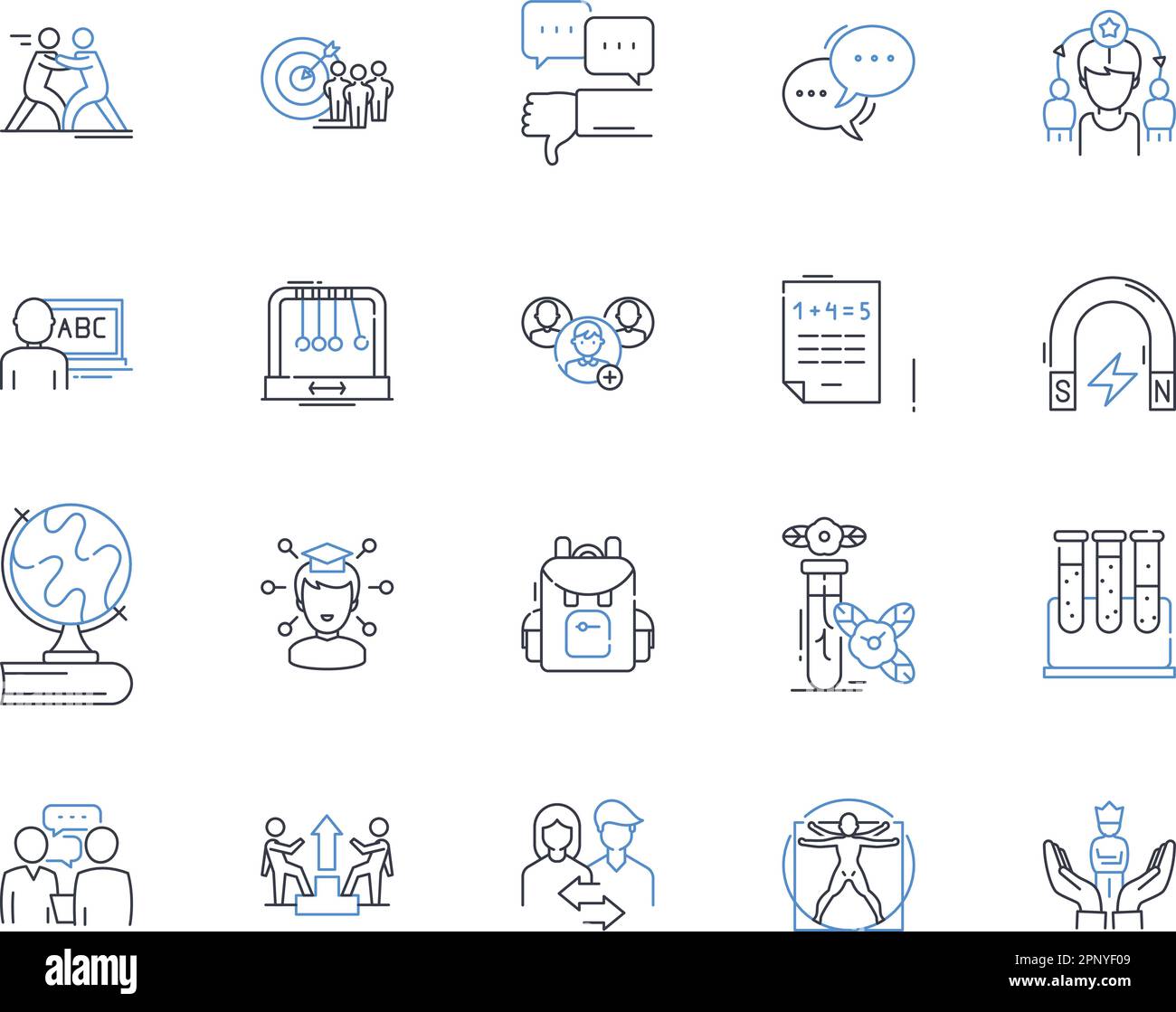 Student line icons collection. Curious, Determined, Ambitious ...