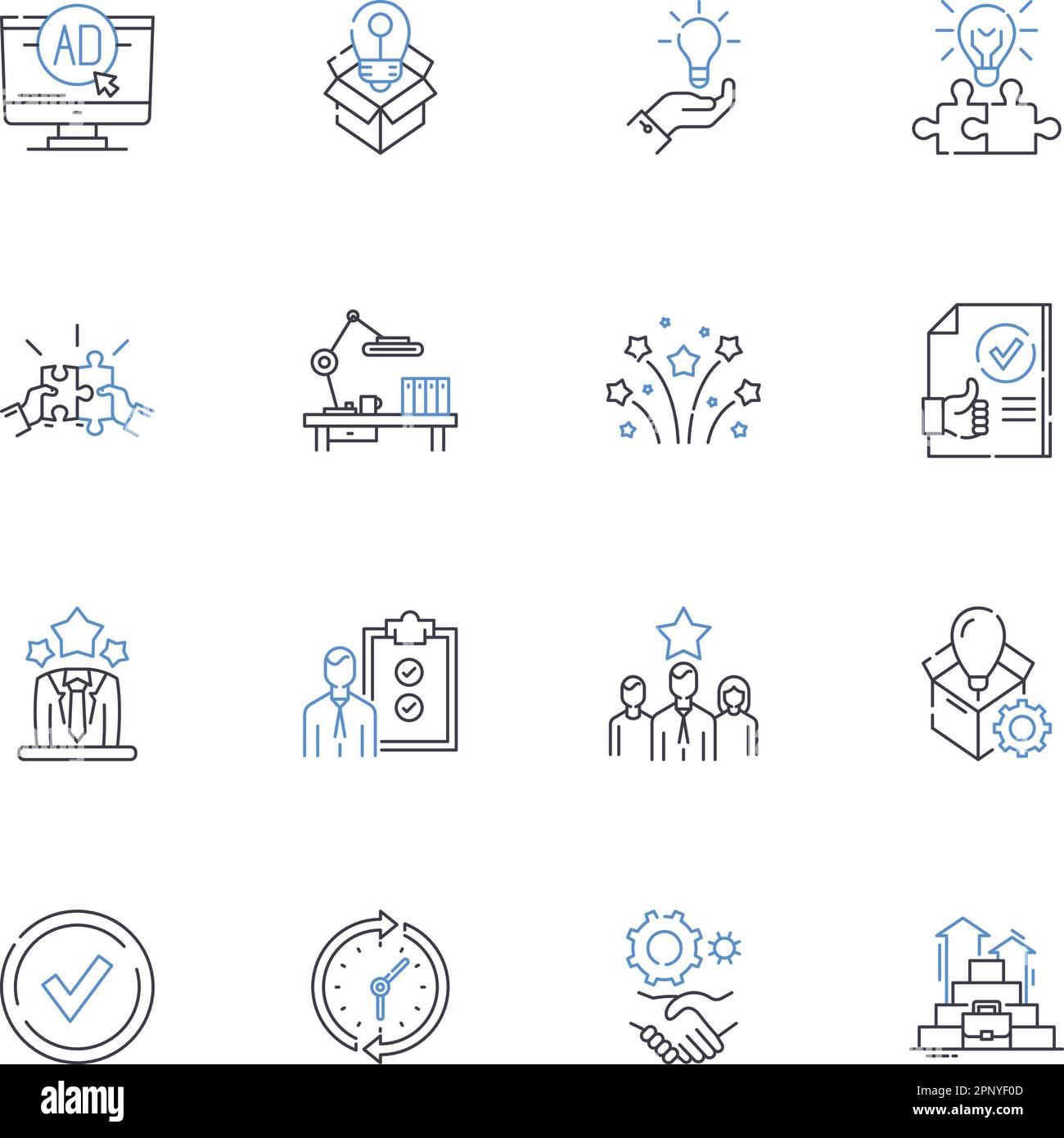 Target audience line icons collection. Millennials, Gen Z, Baby Boomers ...