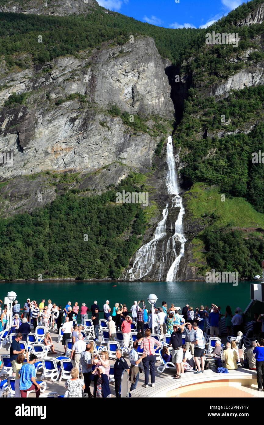 The Suitor waterfall in Geirangerfjord, UNESCO World Heritage Site ...