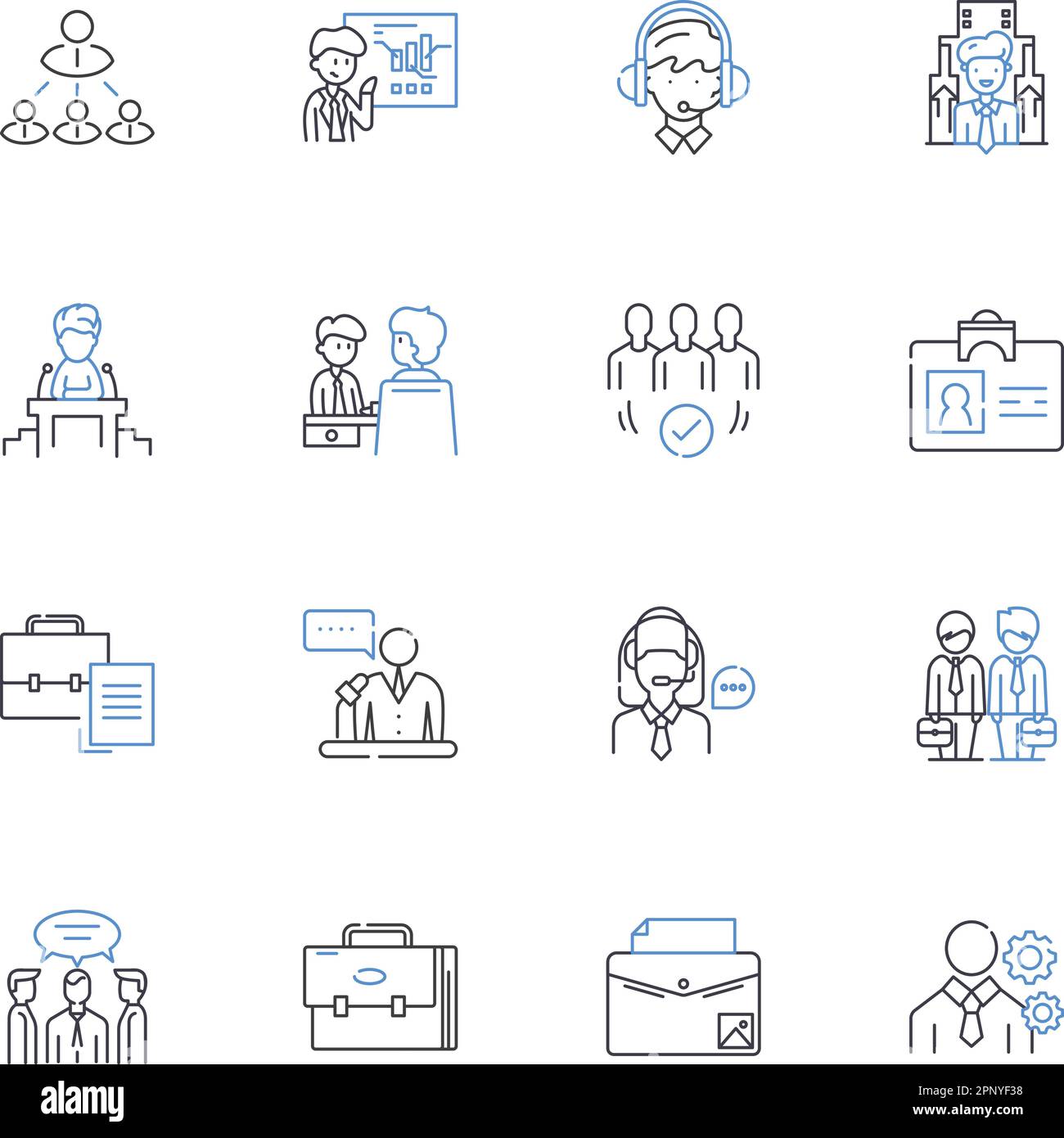Time Optimization Line Icons Collection Efficiency Productivity