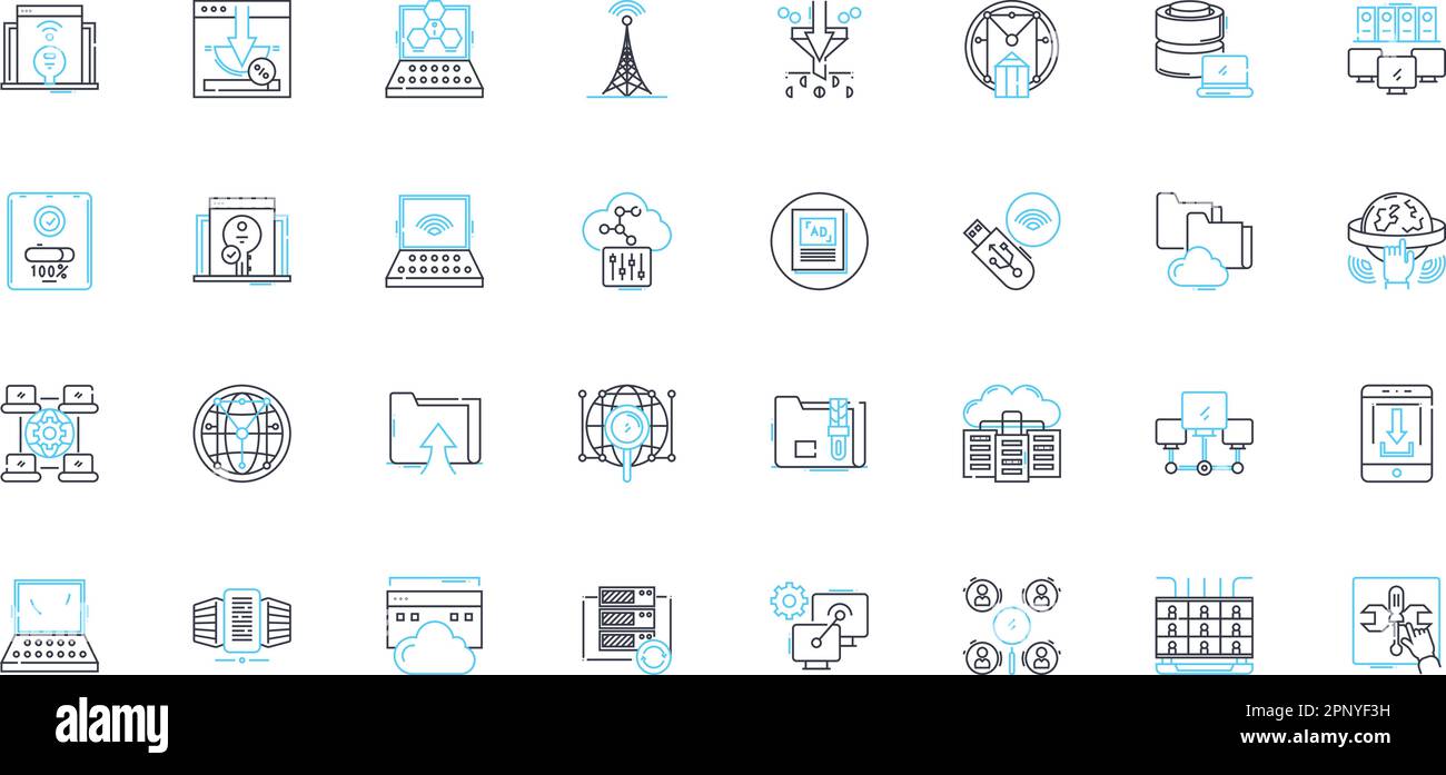Web Linear Icons Set Internet Online Website Browser Html Css Javascript Line Vector And