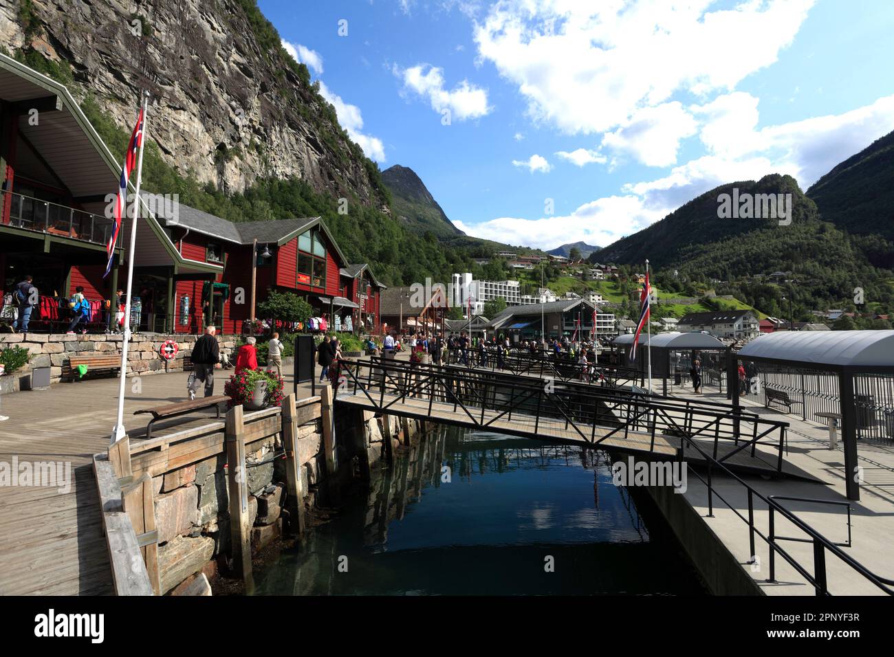 View of Geiranger town, Geirangerfjord, UNESCO World Heritage Site ...