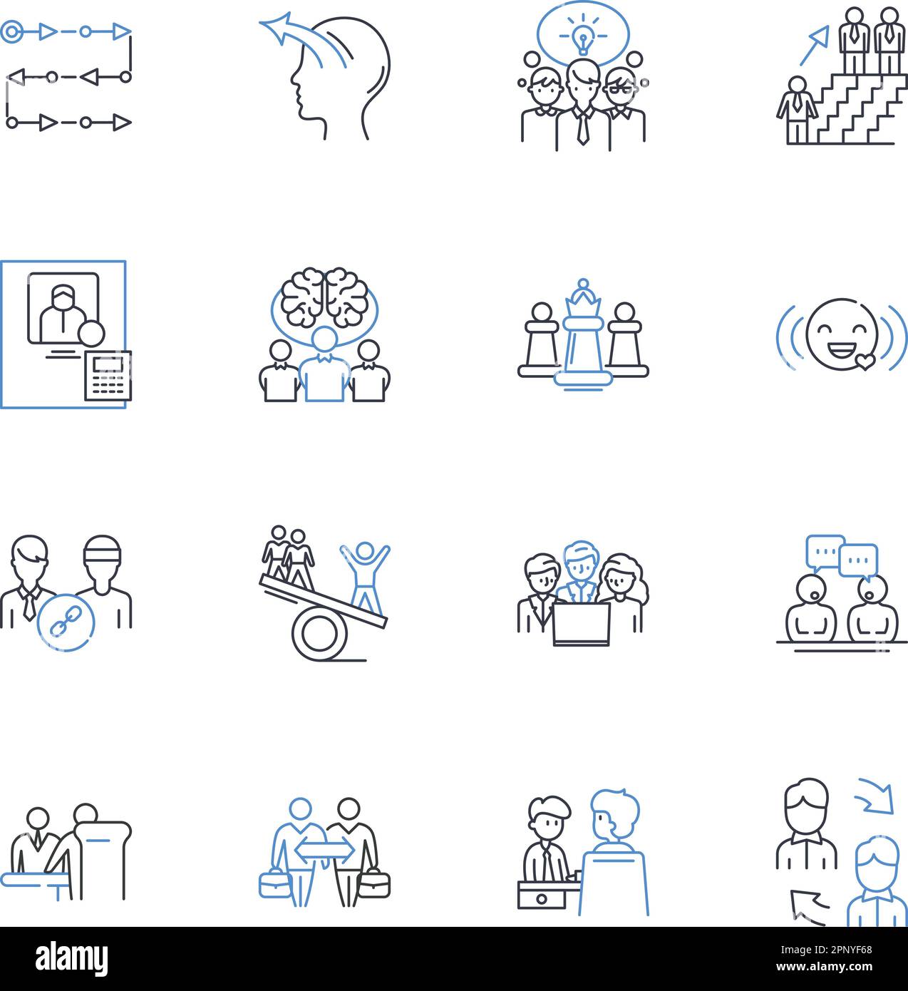 Conflict resolution line icons collection. Mediation, Negotiation ...