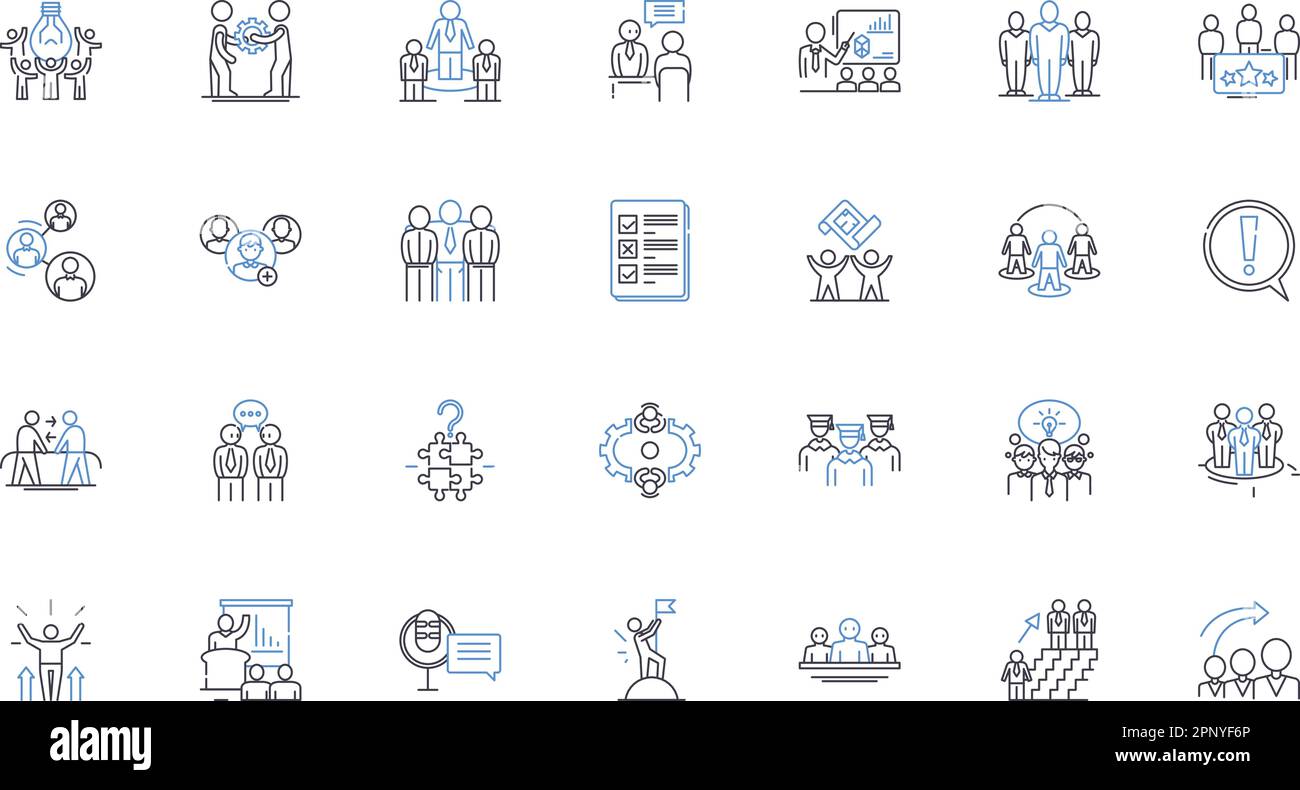 Teammates line icons collection. Collaboration, Support, Trust ...