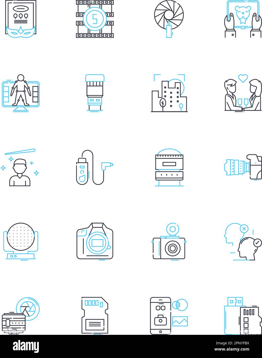 Trade photography linear icons set. Commerce, Business, Transactions, Deals, Transactions ...