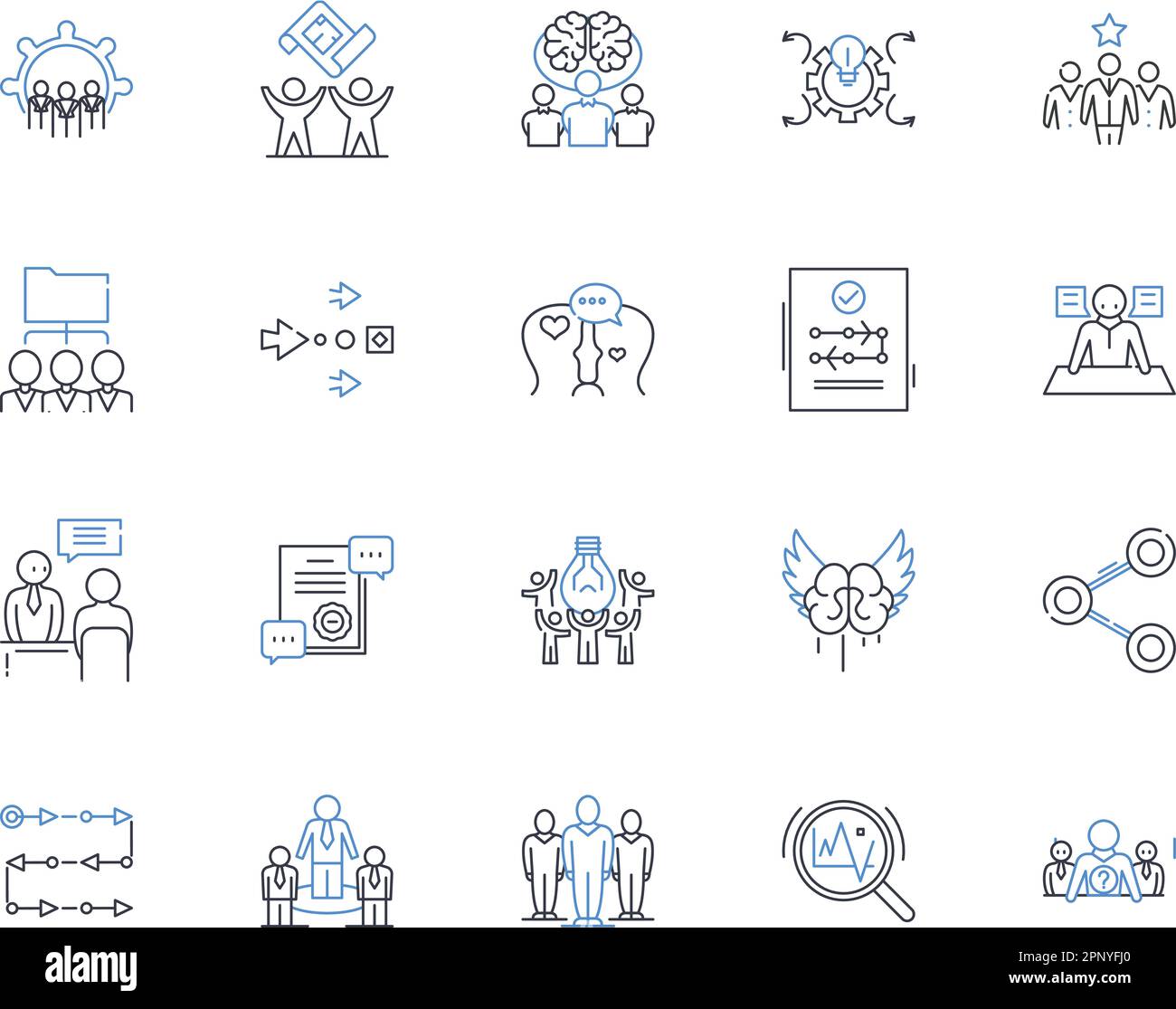 Consortium Crew Line Icons Collection Alliance Unity Teamwork