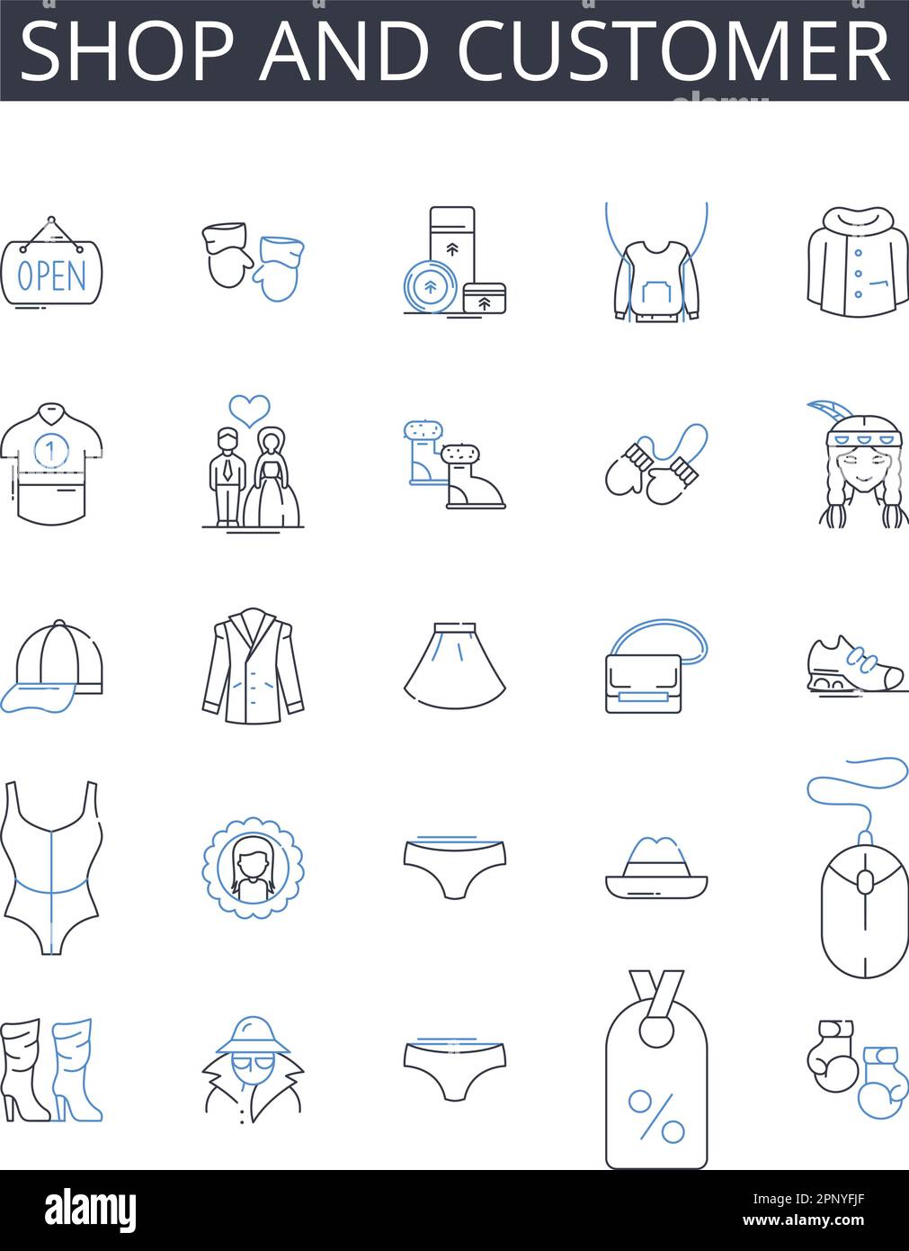 Shop and customer line icons collection. Business and client, Retail ...